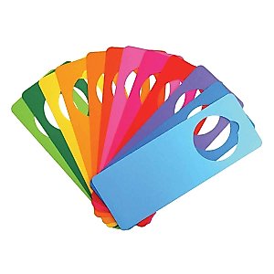 Hygloss Products - 77748 Bright Tag Door Hangers - DIY Door Tag - Fun Activity - Great for Arts & Crafts - Bright Assorted Colors - Approx. 4” x 11” - 48 Pack