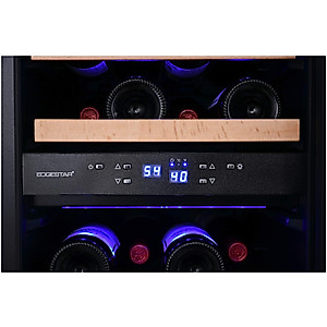 EdgeStar CWR263DZ 15 Inch Wide 23 Bottle Built-In Wine Cooler with Dual Cooling Zones