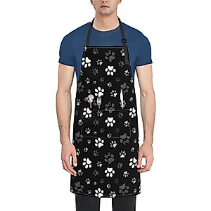 SHAPTOY Dog Grooming Apron Waterproof Funny Animal Dogs Paw Aprons with 2 Pockets for Men Women Cute Pet Bathing Bibs Plus Size Adjustable Kitchen Smock For Groomer Chef Cooking Gardening BBQ