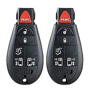 2PCS 6 Button Key Fob Compatible for 2008-2015 Chrysler Town and Country，2008-2014 Dodge Grand Caravan