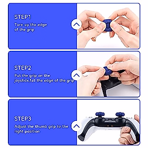 GeekShare Thumb Grip Caps for Playstation 5 Controller, Thumbsticks Cover Set Compatible with Switch Pro Controller and PS4 PS5 Controller, 3 Pairs / 6 Pcs (Purple)