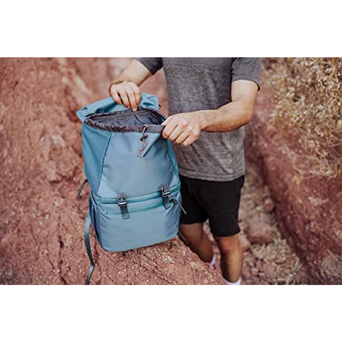 ONIVA Tarana Backpack Cooler made with Recycled Material, Soft Cooler Backpack, Upcycled Cooler Bag, (Aurora Blue)