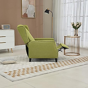 Kakotito Modern Upholstered Leisure Chair, Recliner Accent Chair with Lumbar Support for Living Room and Bedroom (Olive Green)
