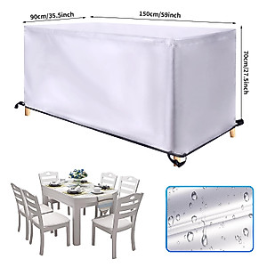 Zhadongli Art Outdoor Furniture Cover Waterproof, Heavy Duty Patio Furniture Cover, Patio Furniture Outdoor Sectional Sofa Set, Outdoor Rectangular Table and Chair Set Cover, 53" Lx28 Wx28 H