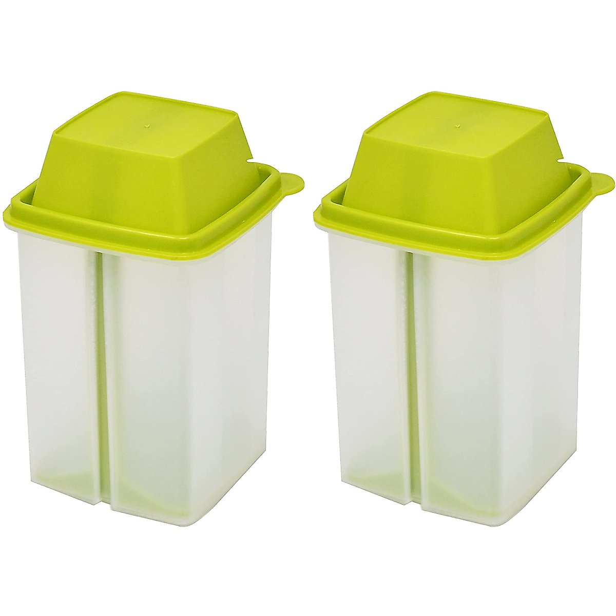 Home-X Set of 2 Pickle Storage Containers, Straining Pickle Jar, Filter Insert, Sieve Food Saver Container, 7 ½” L x 4 ¼” W x 4 ¼” H, Set of 2, Green