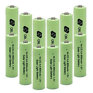 XUNTU 20 Pack Combo AA NiCd 1.2V 800mAh Rechargeable Battery for Solar Outdoor Lights Lamp Garden Yard Lawn