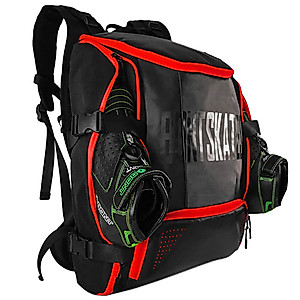 Bont Skates - Multi Sport Skate Backpack Travel Bag - Inline Ice Roller Speed Skating (Red)