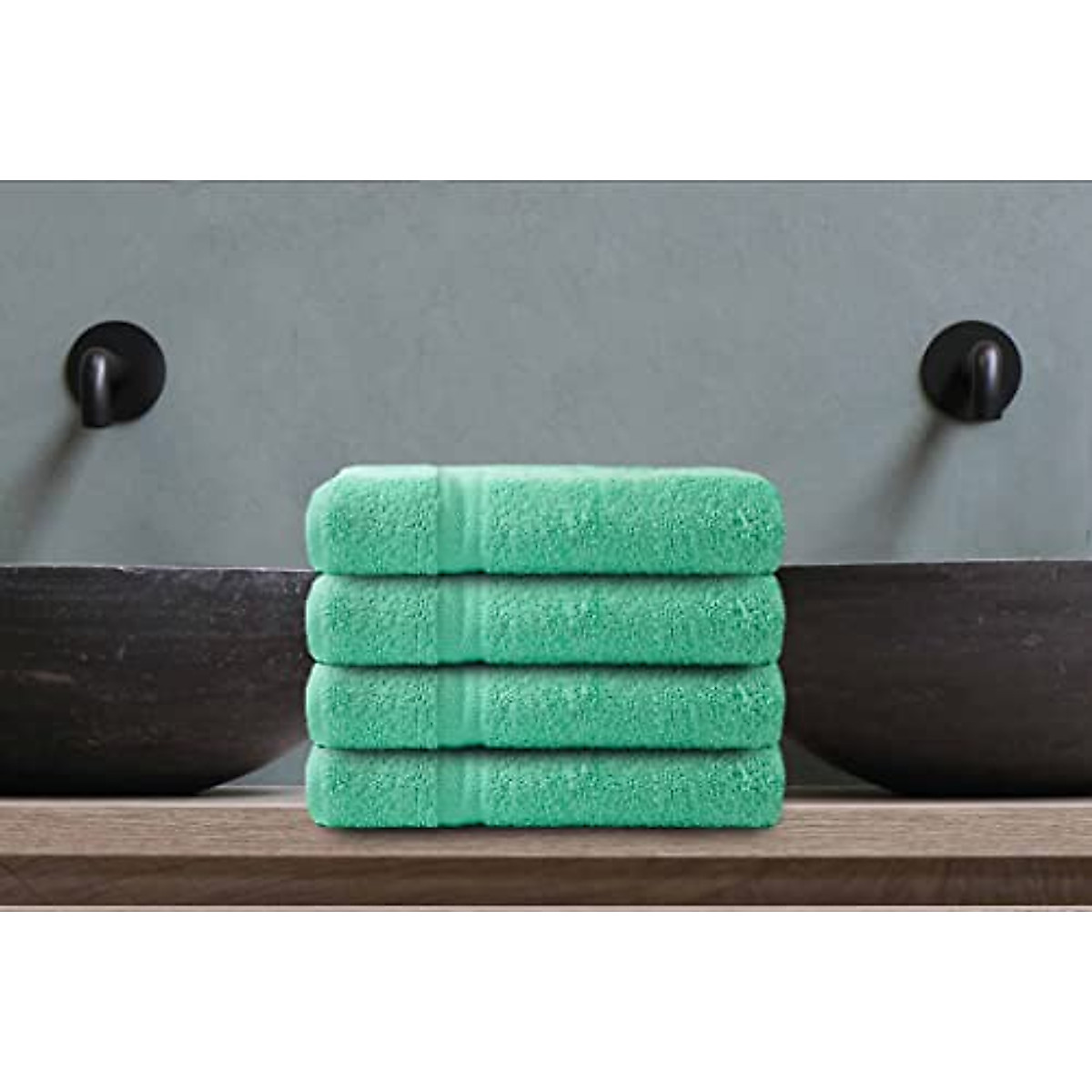 Alspin Cotton Bath Towels 6 Pack Cotton Towels,Teal Color ,24 x 48 Inches Towel for Pool, Spa, and Gym Lightweight and Highly Absorbent Swift Drying Towels