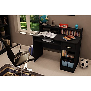 South Shore Axess Desk with Keyboard Tray, Black