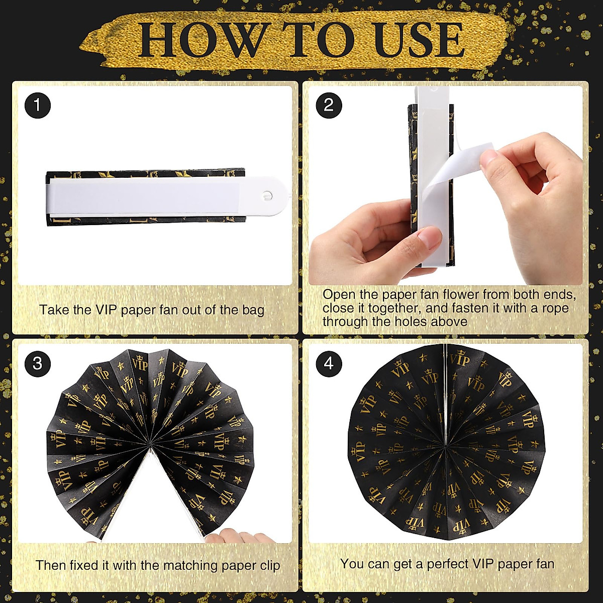 Outus 9 Pcs VIP Party Decorations Movie Night Hanging Paper Fans Movie Theater Decor Movie Themed Party Favors Roaring 20s Party Decor for Ceiling Classroom Red Carpet 1920s Wall Party Supplies