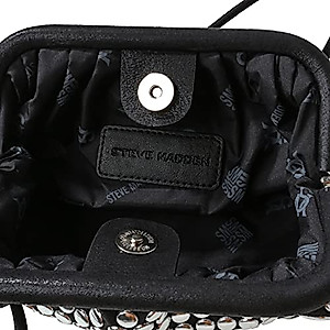 Steve Madden womens Nikki-m Steve Madden NIKKI M Studded Crossbody, Black, One Size US