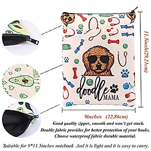 Doodle Mama Book Sleeve Golden Doodle Lovers Book Cover Doodle Owner Book Sack Pet Lovers Protector Sleeve Mothers Day Gift Waterproof with Zipper Book Pouch (DoddleMamaBS)