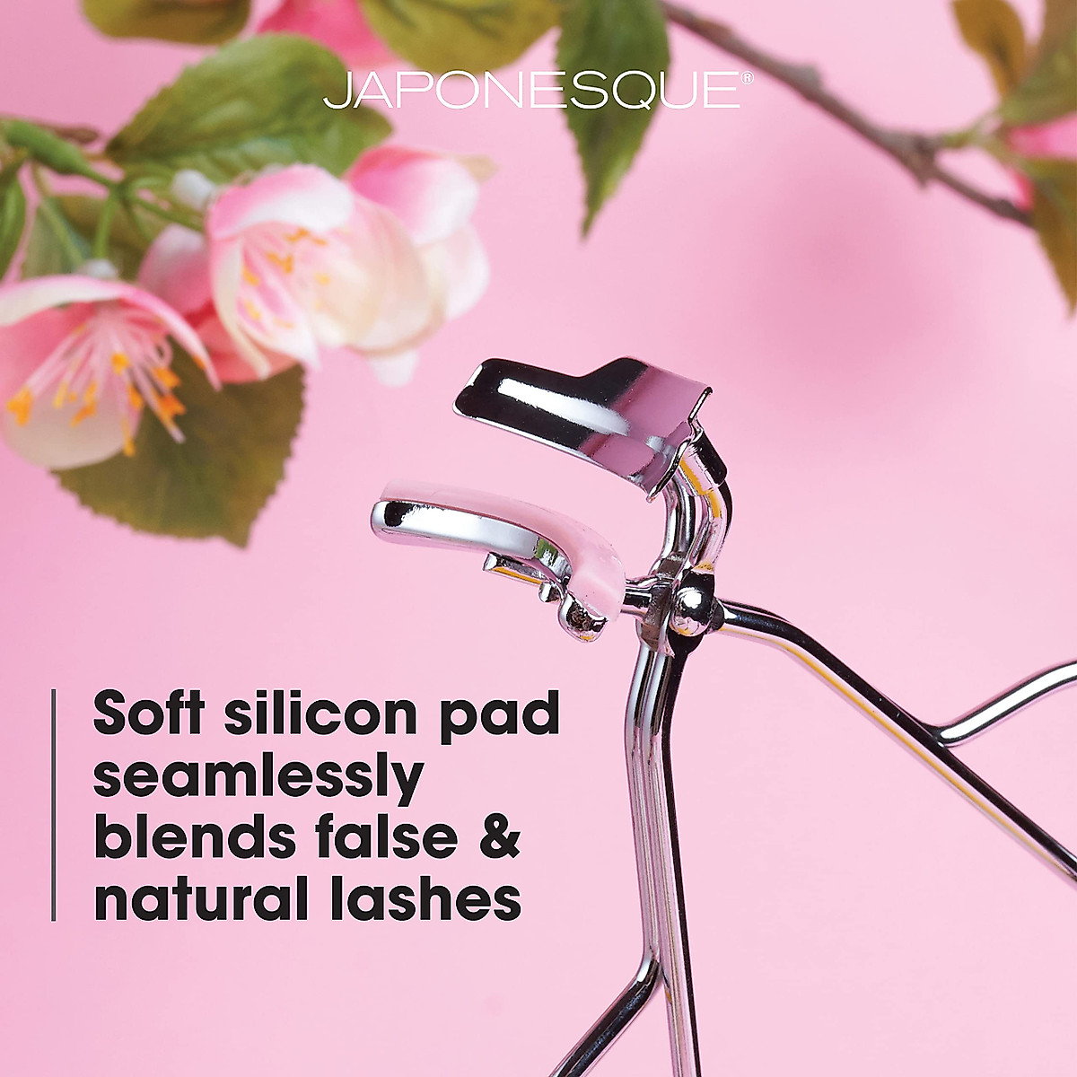 JAPONESQUE False Lash Fuser and Curler - Fuse Natural Lashes to False Eyelashes - No More Flyaway Corners! Great Tool for Short Natural Lashes