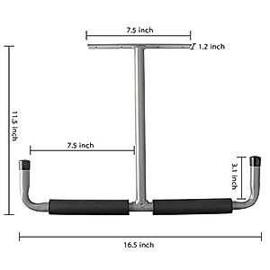 HOME RIGHT Overhead Garage Storage Rack, 16.5 Inch Heavy Duty Ceiling Double Storage Hooks Utility Hanger for Hanging Lumber Ladder Tool Bike & Other Bulky Items (4 Pack, Grey)