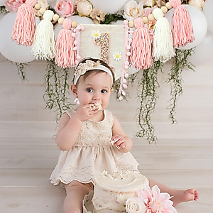 Handmade Boho 1st Birthday High Chair Banner Party Decoration For Girl Baby Shower Wall Hangings Decorative For Kids Bedroom
