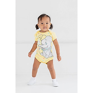 Disney Classics 101 Dalmatians Bambi Dumbo Aristocats Baby Girls 5 Pack Bodysuit 0-3 Months