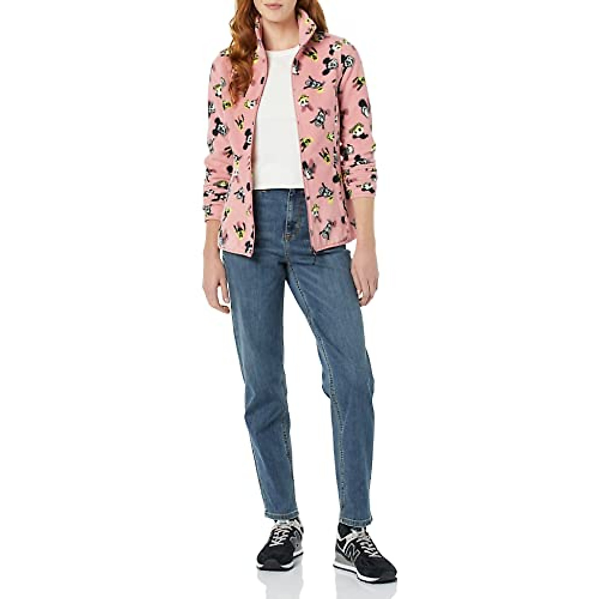 Amazon Essentials Disney | Marvel | Star Wars | Princess Women's Polar Fleece Full-Zip Mock Jackets, Minnie and Friends, XX-Large