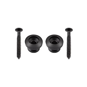 Rubatone Guitar Strap Buttons Strap Pins End Pins for Acoustic Guitar Electric Guitar Banjo Ukulele Mushroom Head Set of 2pcs Black.