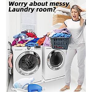 Magnetic Laundry Guard, 49.5'' Wide Metal Laundry Guards for Washer and Dryer with Silicone Gap Cover, Washer Dryer Countertop Organization, Laundry Topper For Most Front-Load and Flat-top Machine