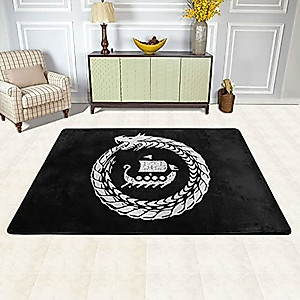 Norse Mythology Viking Area Rug Large Size Family Living Room Bedroom Office Area Carpet 72"x48"