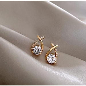 Gold Korean Style Cross Stud Earrings | Fashion Jewelry | For Women and Girls