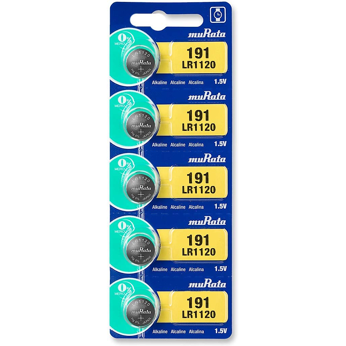 Murata LR1120 Battery AG8 391A Alkaline 1.5V Button Cell (15 Batteries)