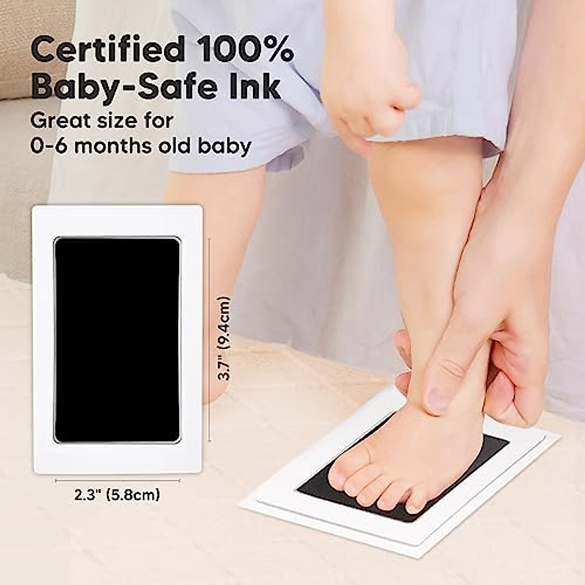 Inkless Baby Hand And Footprint Kit - Ink Pad for Baby Hand and Footprints,Dog Paw Print Kit,Dog Nose Print Kit,Clean Touch Newborn Print Kit,Baby Registry,Baby Shower Gifts,Girls,Boys (Alpine White)