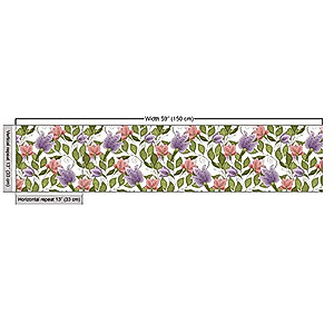 Ambesonne Floral Fabric by The Yard, Pastel Tone Tulip Flower Aged Ottoman National Petals Image, Decorative Fabric for Upholstery and Home Accents, 2 Yards, Olive Green Coral