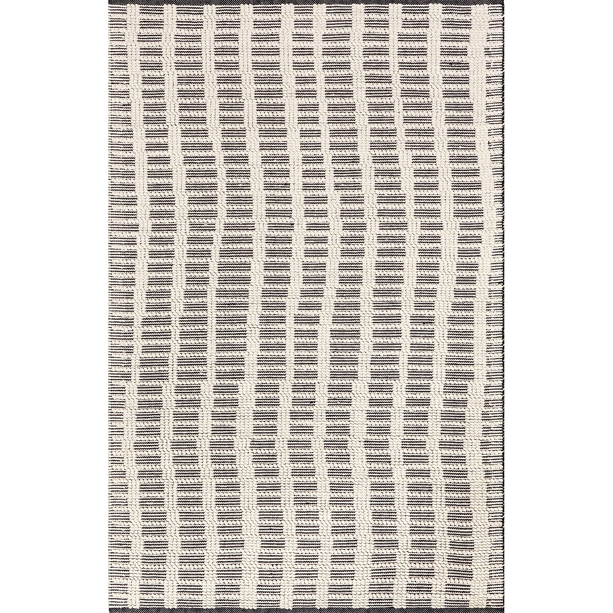 Rugs USA x Arvin Olano Parker Check Textured Area Rug, 4x6, Ivory