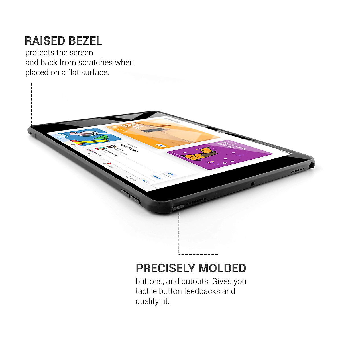 TineeOwl iPad Pro/Air 3 (10.5-inch) Ultra Slim Clear Case, Flexible TPU Bumper, Absorbs Shock, Thin, Lightweight (Black)