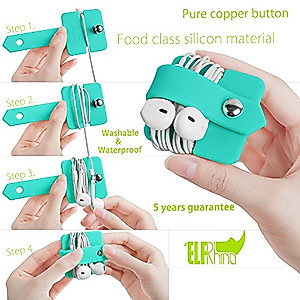 ELFRhino Silicone Earphone Organizer Earphone Wrap Winder Headphone Cord Organizer Wrap Winder Manager Cable Winder(Blue, 1 Piece)
