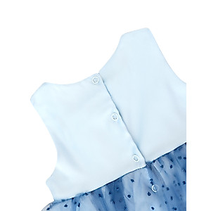 Lilax Baby Girl Lace Sleeveless Dot Tulle Dress Pageant 3 Piece Party Wedding Outfit (3-6 Months, Blue)