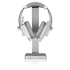 LUXA2 E-One Silver Solid-Metal Aluminum Universal Gaming Headphone Stand/Hanger/Holder for Beats, Senheiser, Sony, Bose, Philips, Audio-Technica, Plantronics, Shure, Jabra, JVC, JBL, AKG, DJ, Gaming Headsets Display HO-HDP-ALE1SI-00