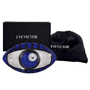 Evevictor Football Shaped Rhinestone Evening Clutch Purse Crystal Shoulder Bag Bling Party Handbag