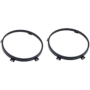 D-auto Black 7 Headlight Mounting Bracket Ring Headlamp Bezel Compatible with Jeep Wrangler JK 2007-2017 --Pair