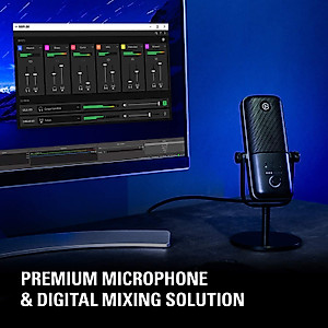 Elgato Wave:3 - USB Condenser Microphone and Digital Mixer for Streaming, Recording, Podcasting - Clipguard, Capacitive Mute, Plug & Play for PC/Mac (Renewed)