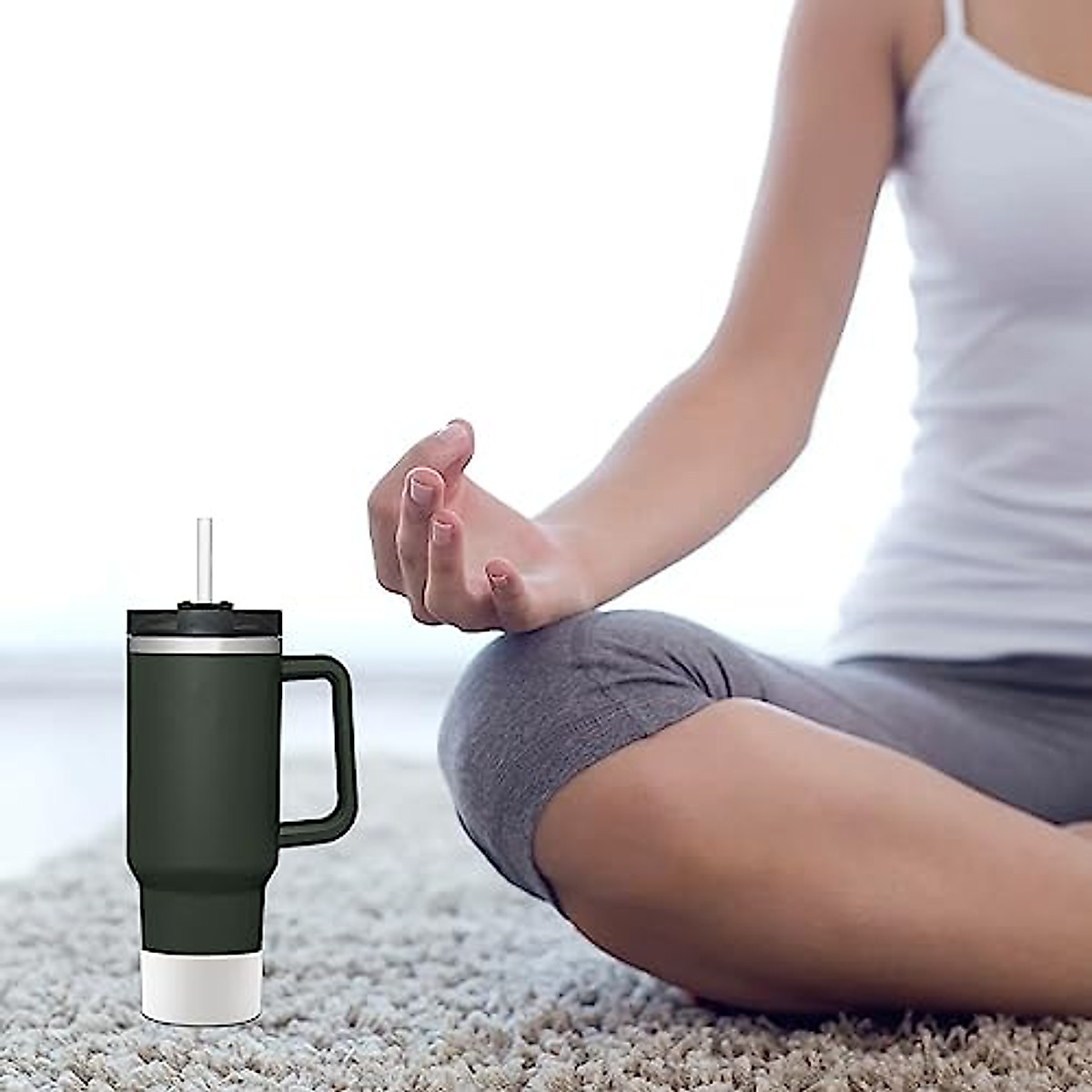 6 Pcs Reusable Straw Replacement 40 oz for Stanley Cup 2 Pcs Silicone Cup Sleeve Protective Bumper Boot for Stanley Tumbler Accessories