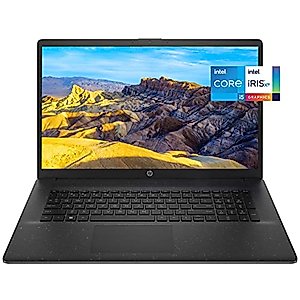HP 2023 Newest 17.3 inch HD Thin Laptop, Intel Core i5-1235U (Up to 4.4GHz, 10 cores), Intel Iris Xe Graphics, 16GB RAM, 1TB PCIe SSD, Windows 11, Black (Renewed)