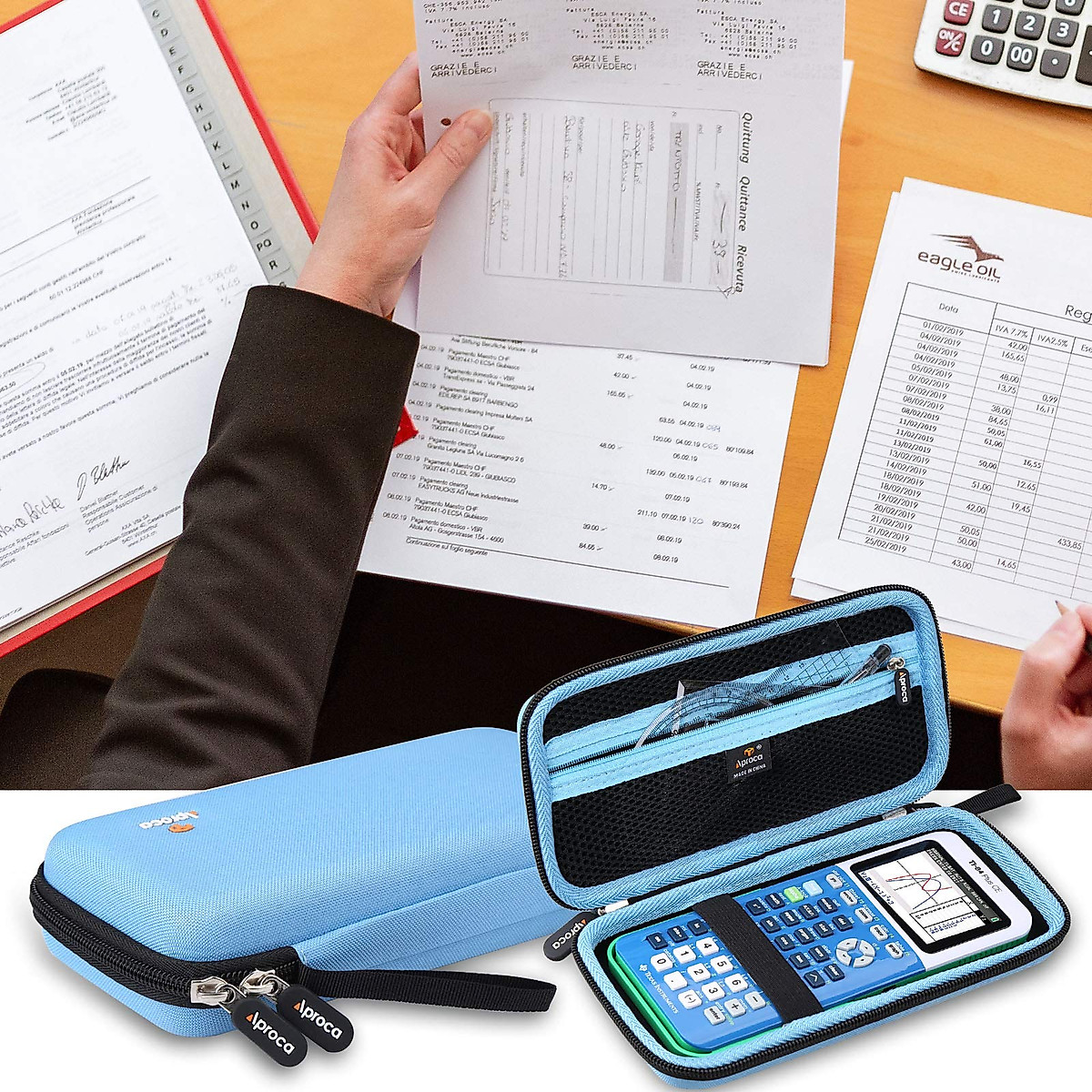Aproca Hard Storage Travel Carrying Case, for Texas Instruments TI-84 Plus CE/TI-84 Plus/TI-83 Plus/TI-89 Titanium/TI-85 / TI-86 Color Graphing Calculator