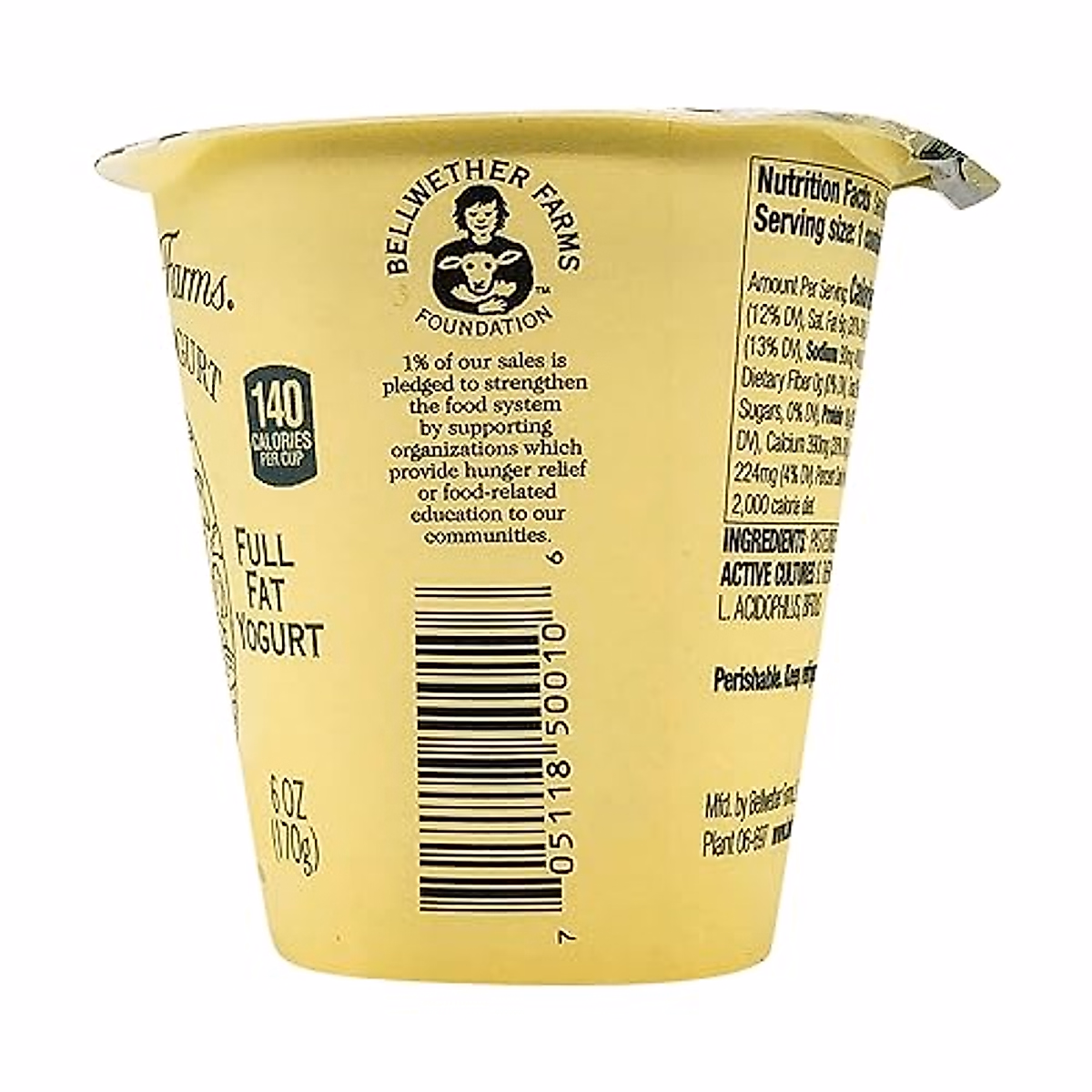 Bellwether Farms, Sheep Milk Yogurt, Plain, 6 oz