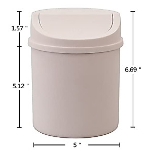 Lesbin 2 L Plastic Mini Desktop Trash Can with Swing Lid, Tiny Swing Top Garbage Can, Pink