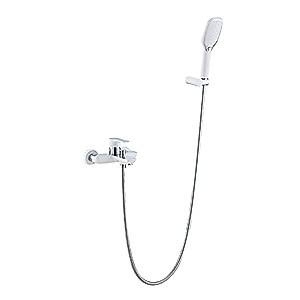 SYLKWOR Kitchen Faucet,Bathroom Faucet/Tap,Bathtub Faucet Brass White Bathtub Tap with Handheld Sprayer Tub Faucet Wall Mount Bathroom Bathtub Mixer Tap Single Handle Bathtub Filler Mixer Tap