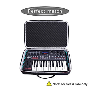 LTGEM Hard Travel Carrying Case for Pioneer DJ DDJ-FLX4 / Roland DJ-202 / M-Audio Oxygen Pro 25 / AKAI Professional MPK225 DJ Controller