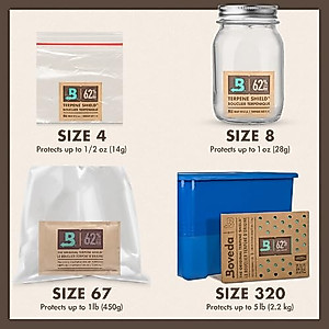 Boveda for Herbal Storage | 62% RH 2-Way Humidity Control | Size 67 Protects Up to 1 Pound (450 Grams) Flower | Prevent Terpene Loss Over Drying and Molding | 1-Count