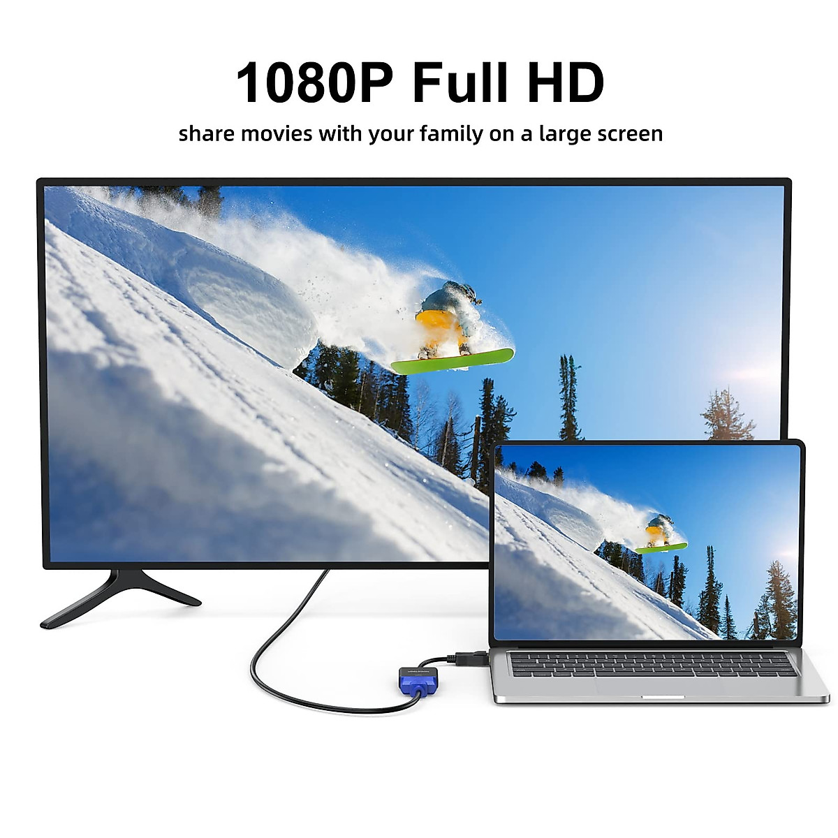 URELEGAN DisplayPort to VGA Adapter, Male Display Port DP to VGA 15 Pin Female Adapter Cable Cord Compatible with Computer, PC, Laptop, Monitor, Projector and More (Not Bidirectional)