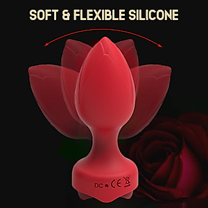 Anal Plug Sex Toys for Women, Vibrating Butt Plug Anal Toys Anal Vibrator Buttplug Sex Toys for Couples with 10 Vibration Mode, G Spot Anal Dildo Vibrators Prostat Massager Rose Sex Toy for Men Woman