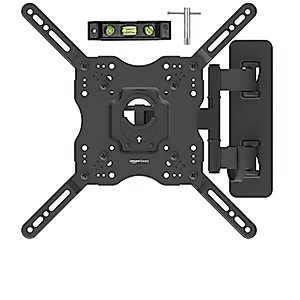 Amazon Basics Full Motion Articulating TV Monitor Wall Mount for 22-55 Inch TVs and Flat Panels up to 80 Lbs, Black