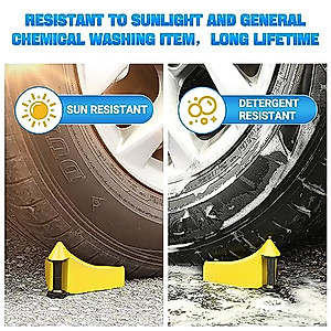 SHINEHOME 4 Pcs Car Hose Guide, Car Detailing Cleaning Tools Hose Guides for Car Washing, Tire Hose Roller Preventing Car Wash Hose Stuck Under The Tires, for All Types of Wheels (Yellow)