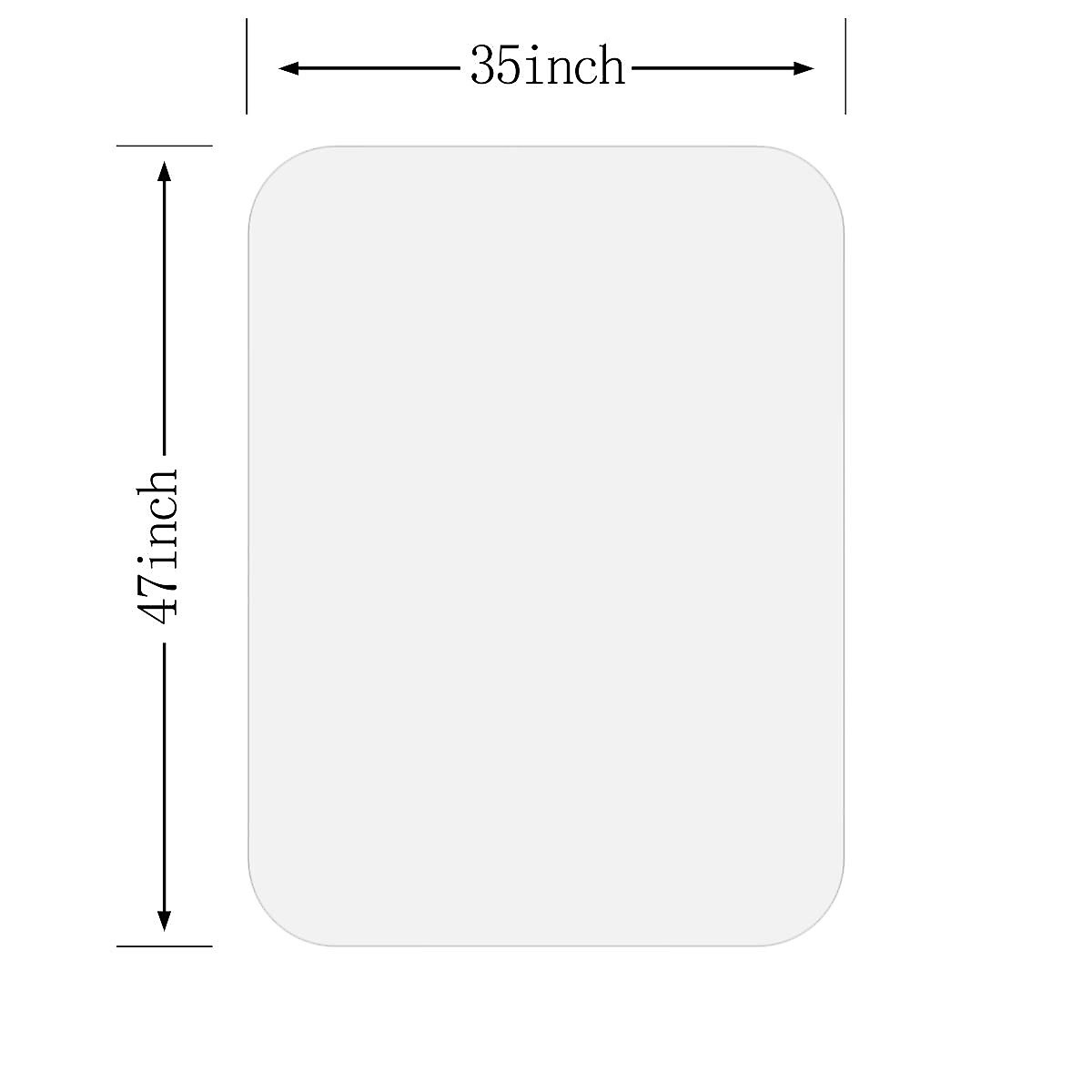 [Upgraded Version] Crystal Clear 1/5" Thick 47" x 35" Heavy Duty Hard Chair Mat, Can be Used on Carpet or Hard Floor