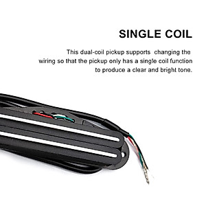 SAPHUE Dual Humbucker Single-Coil-Sized Guitar Humbucker Pickup Fit Fender Strat Squier Tele Electric Guitar (Black)